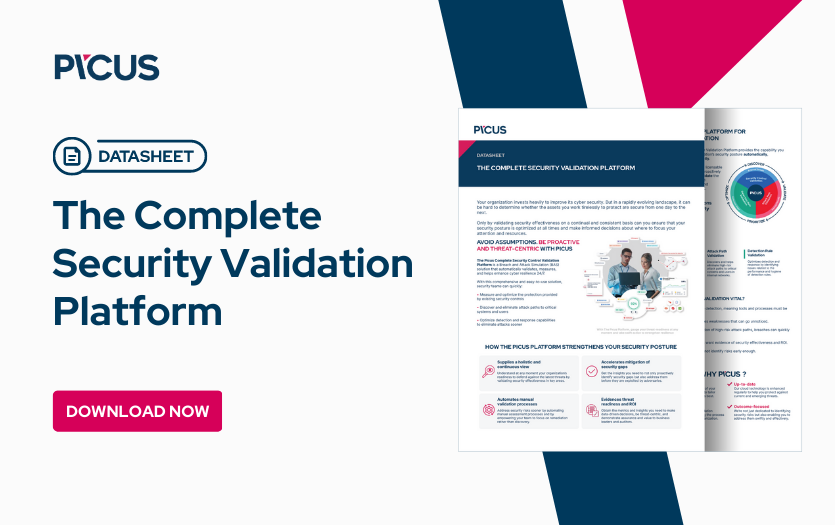 Security Validation Platform Datasheet | Picus Security Validation Platform Datasheet | Picus